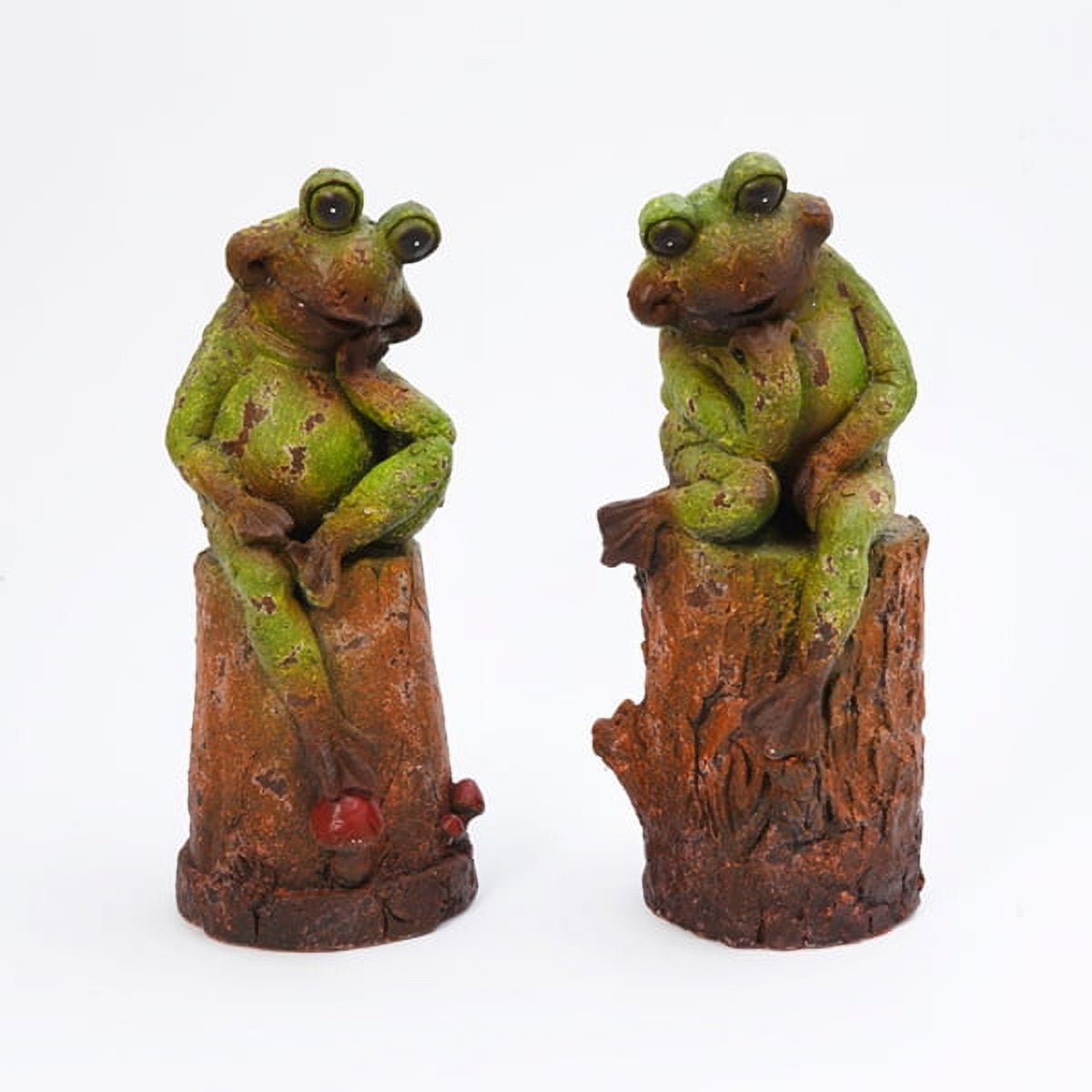 Frogs Sitting on a Tree Stump Magnesium Set of - Walmart.com
