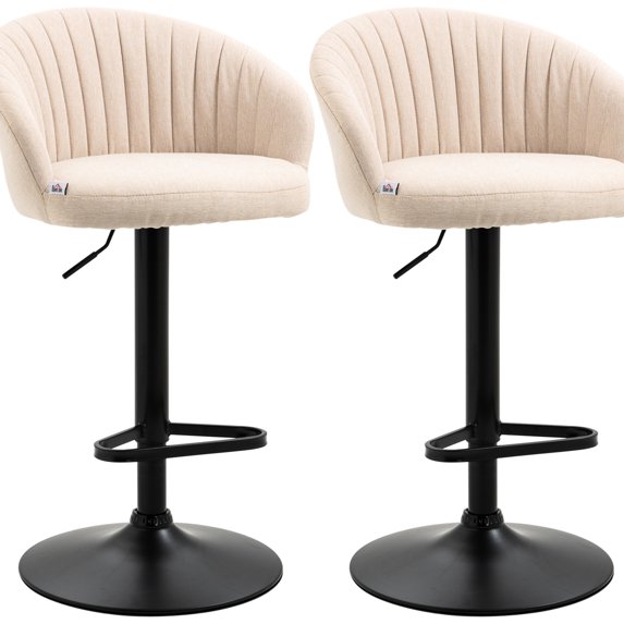 Set of Two Adjustable Swivel Bar Stools, Anti - slip Foot Pads ...
