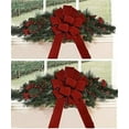 Set of Two Christmas Window Swags with Red Velvet Ribbon - Walmart.com