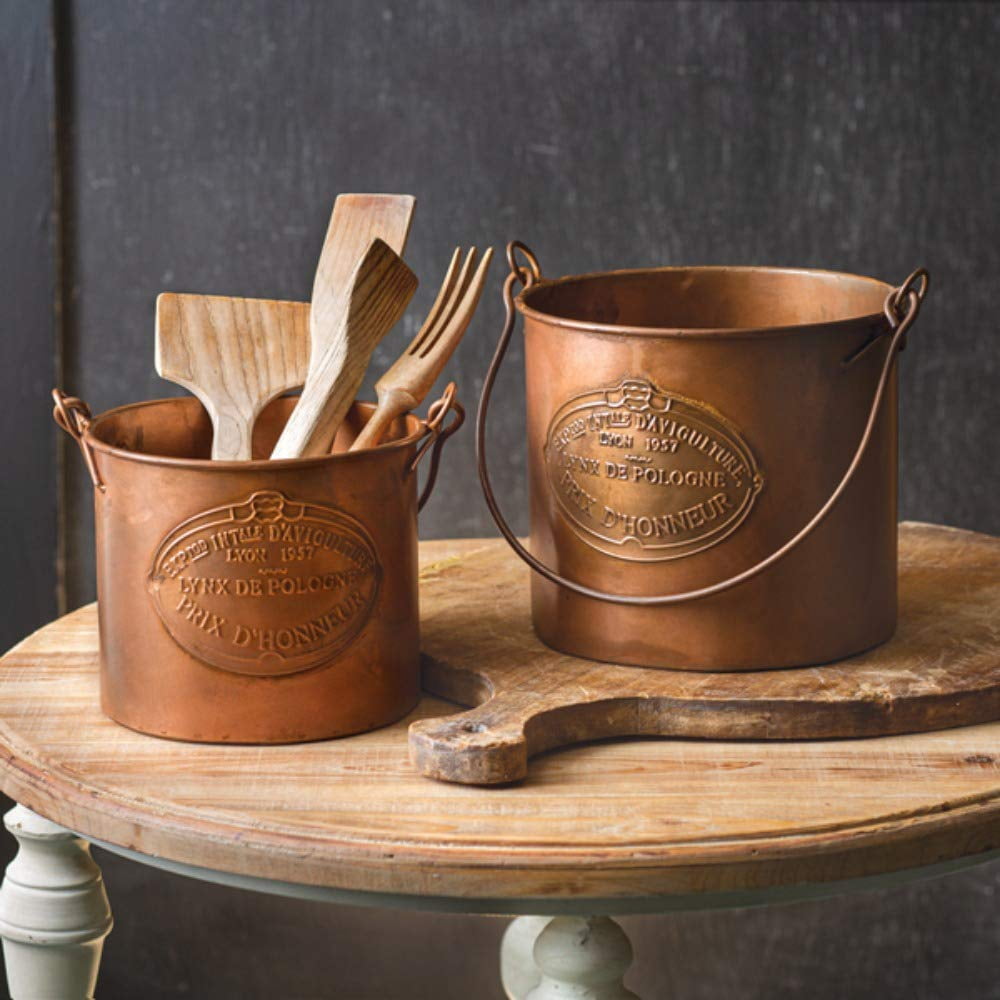 Set of Two Copper Buckets - Walmart.com
