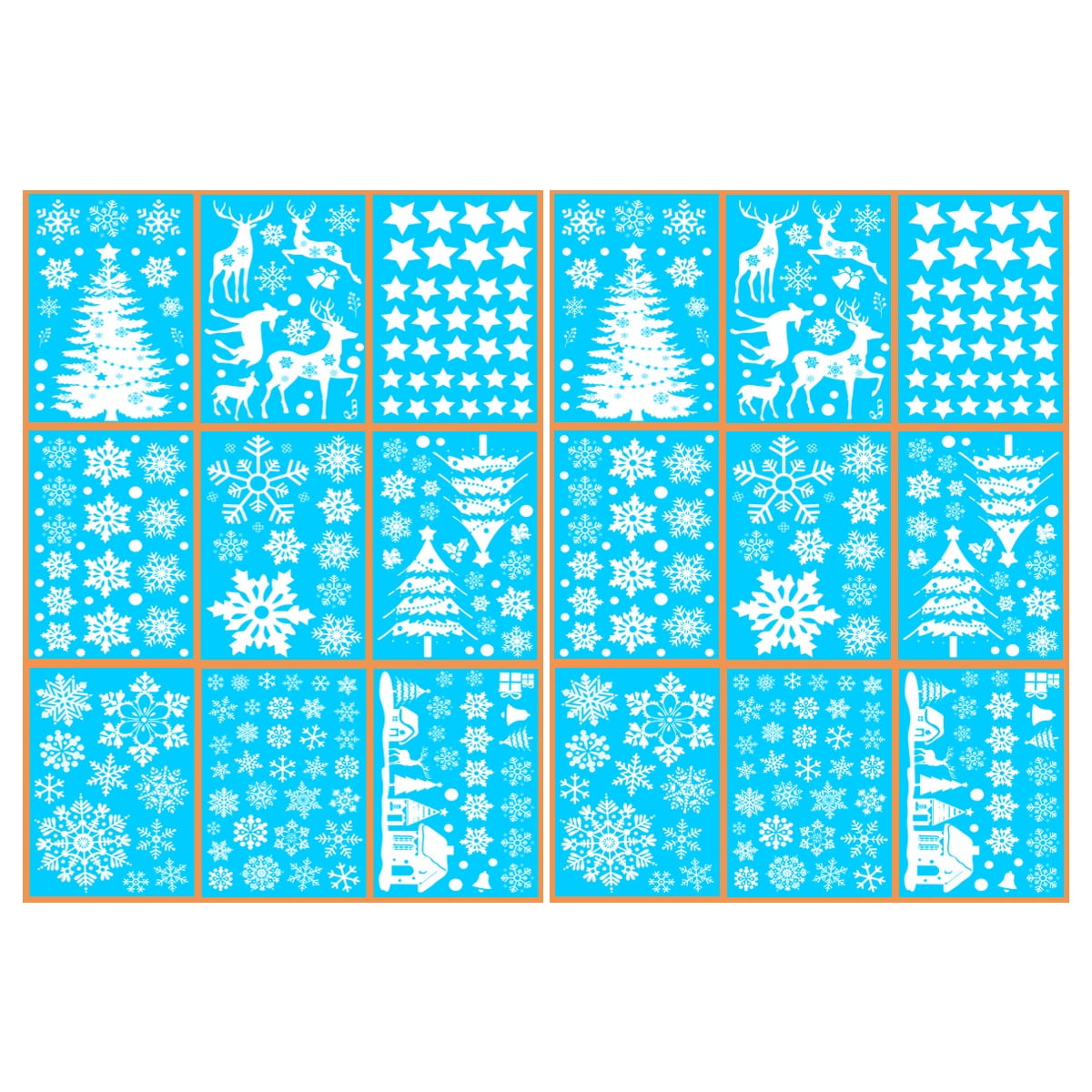 Set of Two Snowflake Cards Christmas Window Stickers Window Living Room Static Snowflake ...