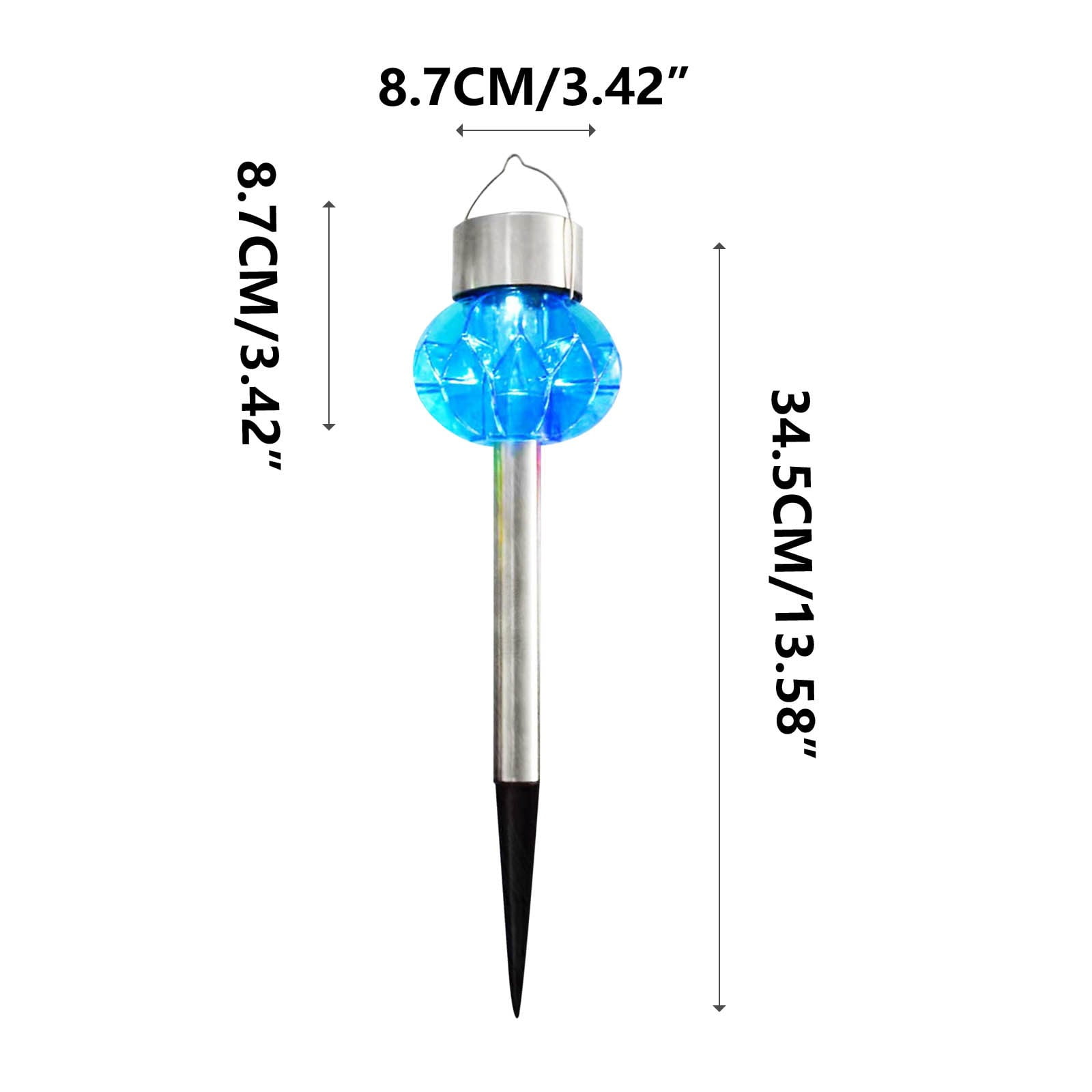 Set of Two Solar Courtyard Lights, Stainless Steel Outdoor Garden ...