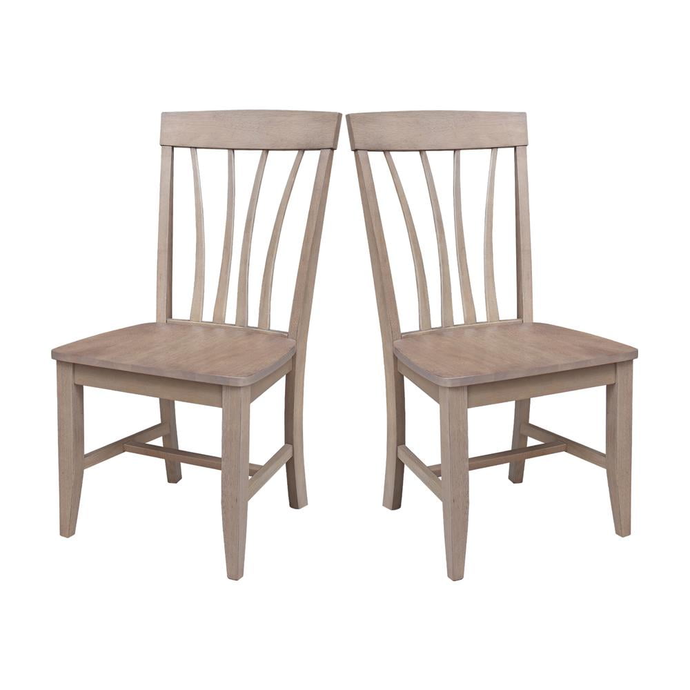 Set of Two Solid Wood Soma Fan Back Dining Chairs in Flax - Walmart.com