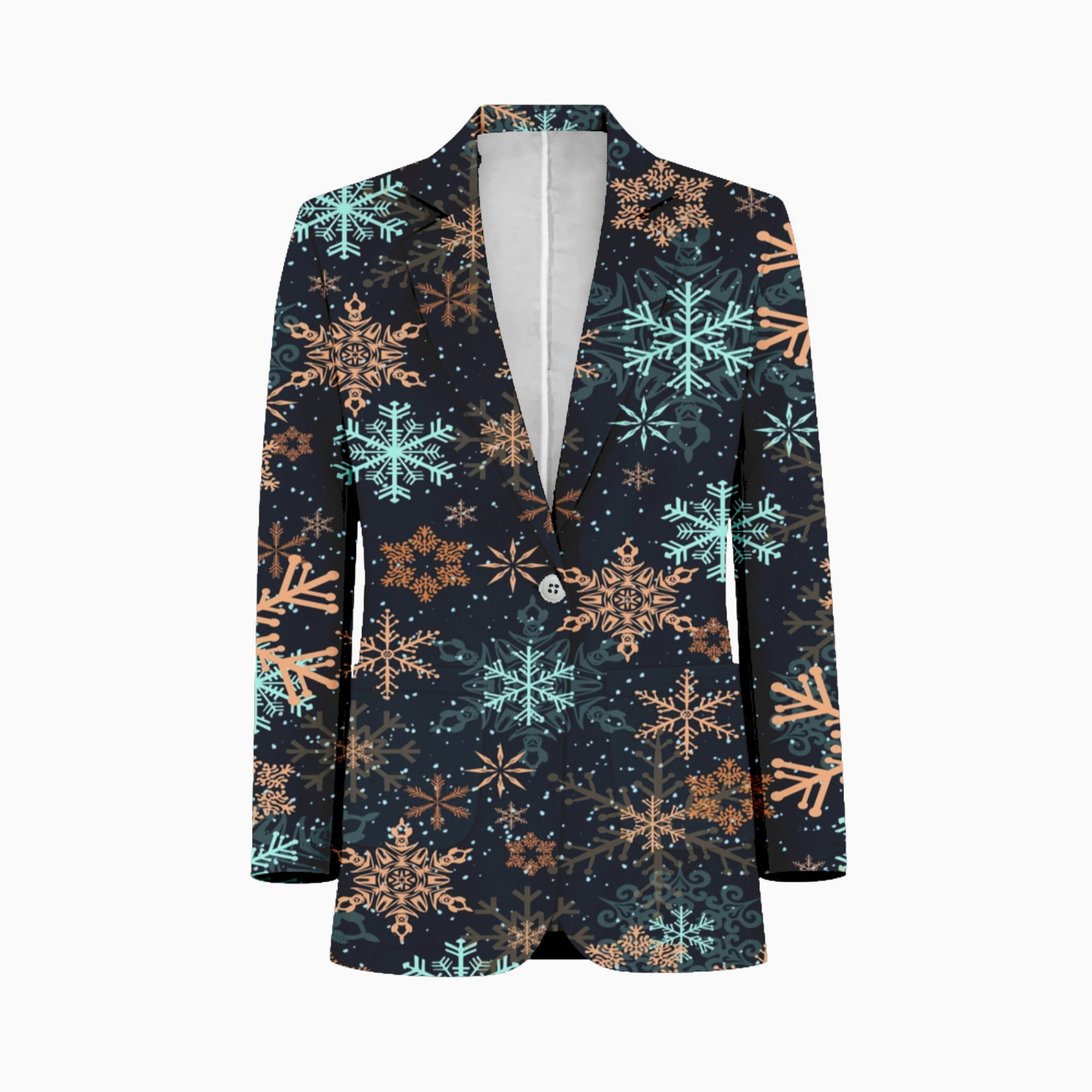Set of color Snowflakes Christmas Mens Suits Shawl Collar Slim Fit Suit ...