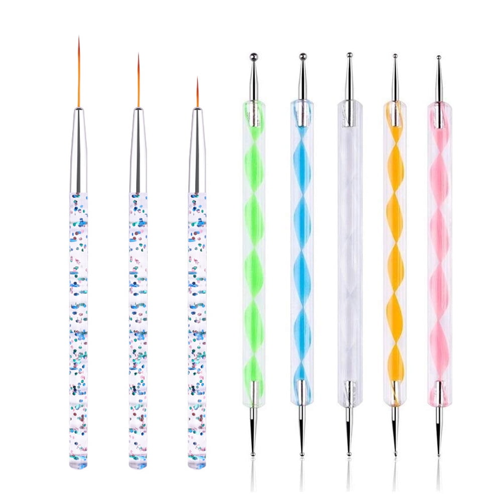 Set of dotting pens and brushes for nail art, Multicolor - Walmart.com