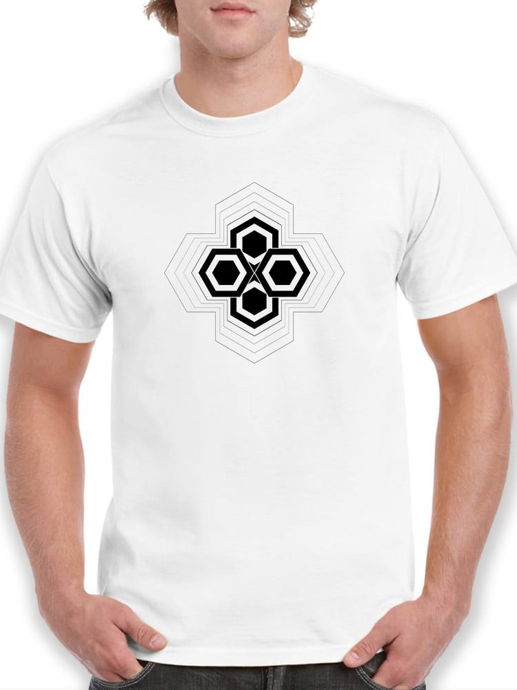 Set of four hexagons in the shape of a cross Men White T-Shirt, Male ...