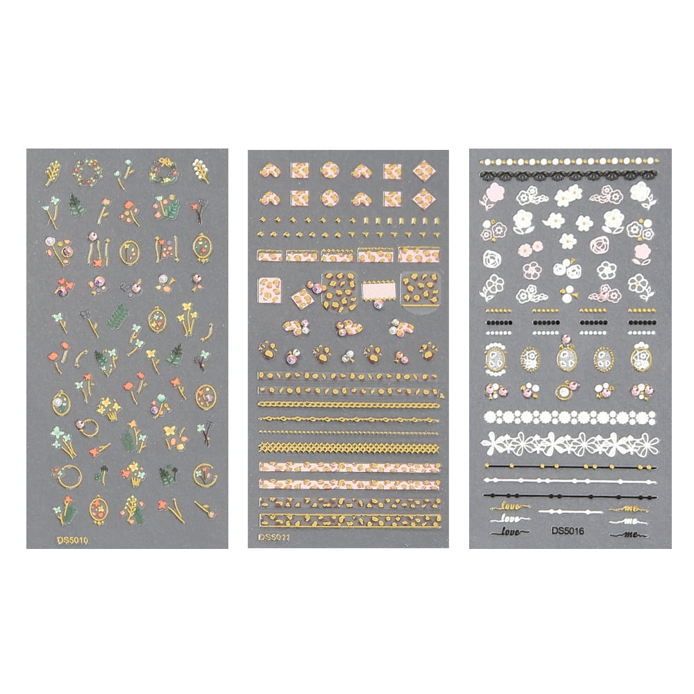 Set of nail stickers, 3D, Acrylic, set B, Multicolor - Walmart.com
