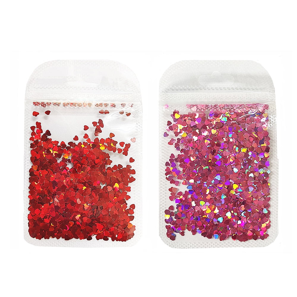 Set of nail stickers, Heart, Red/Pink - Walmart.com