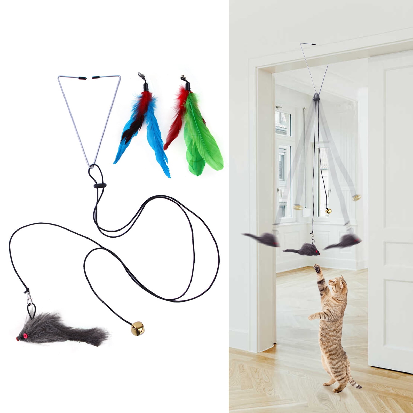 (Set of one triangular hook) Upgraded hanging cat toys, cat supplies ...