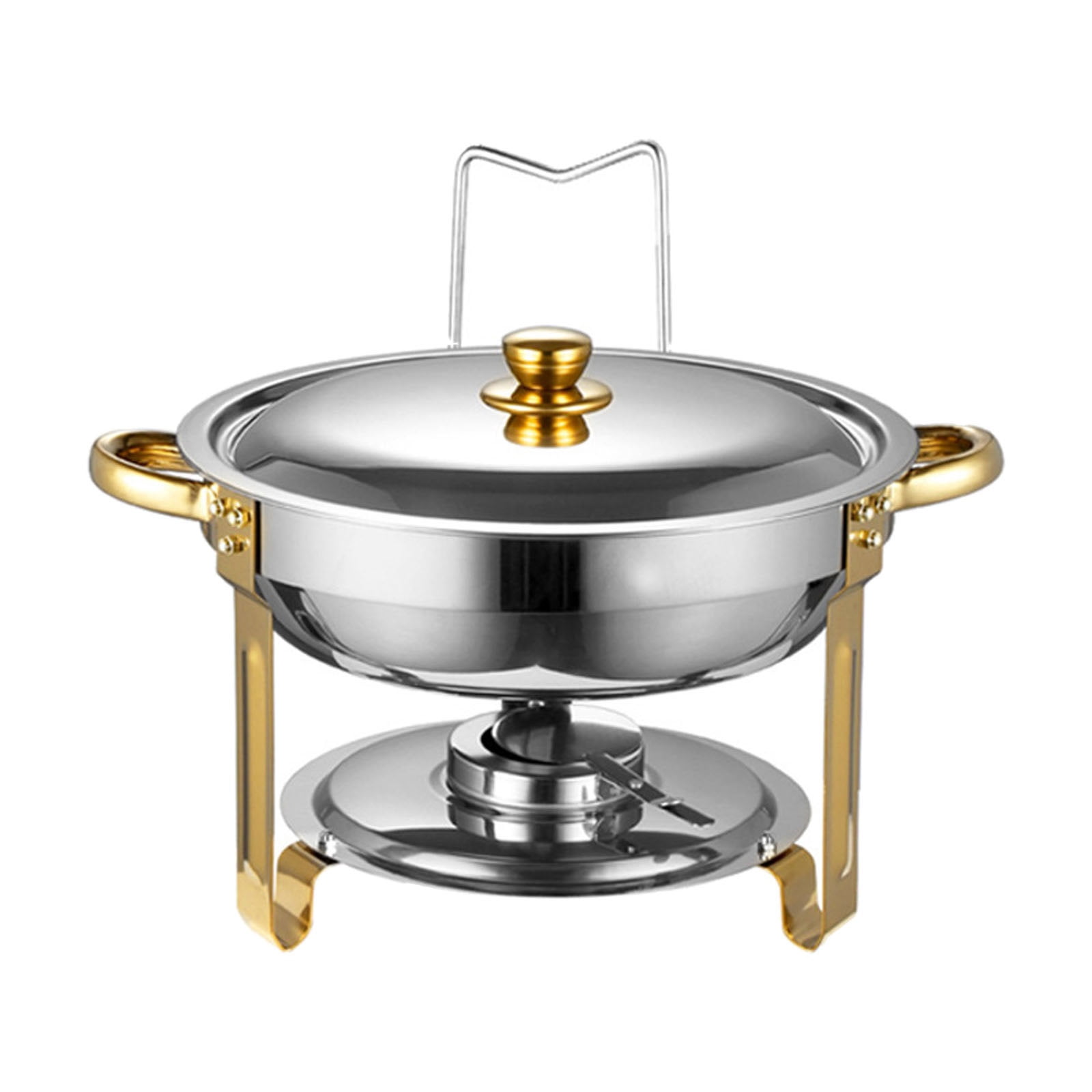Set of round food warmers, stainless steel soup warmers, and warming ...