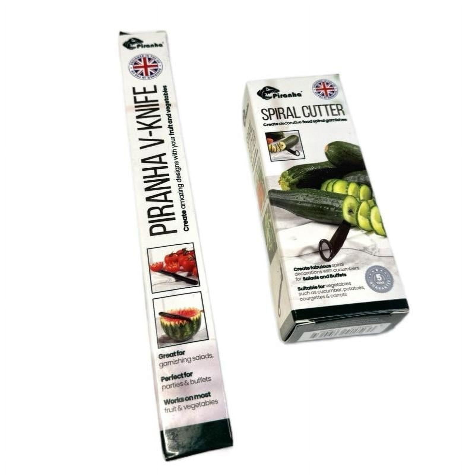 Set of spiral and V-shaped tools for decorating vegetables and fruits ...