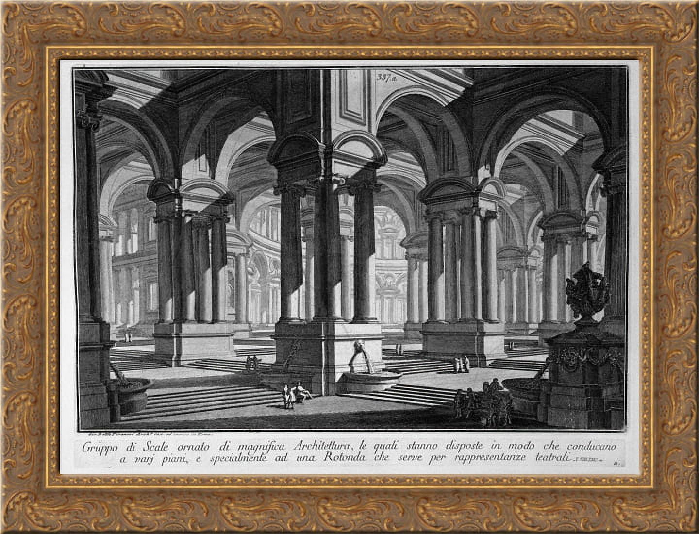 Set of stairs decorated with magnificent architecture 24x20 Gold Ornate ...