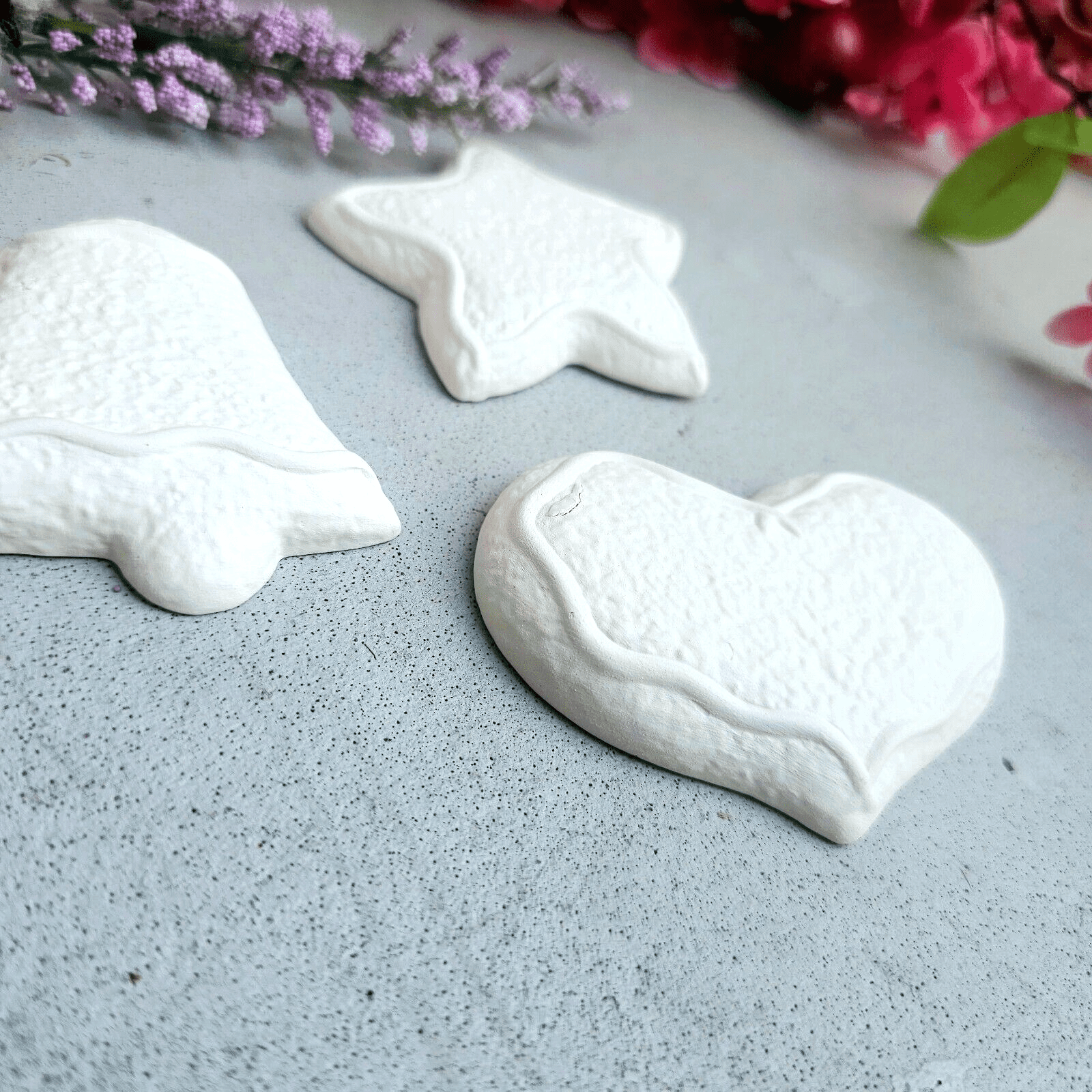 Set of three Cookie Tiles 3" Ceramic Bisque Ready To Paint Pottery ...