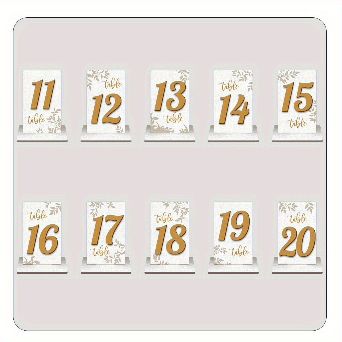 Set of wooden number table markers crafts, wall hanging decoration ...