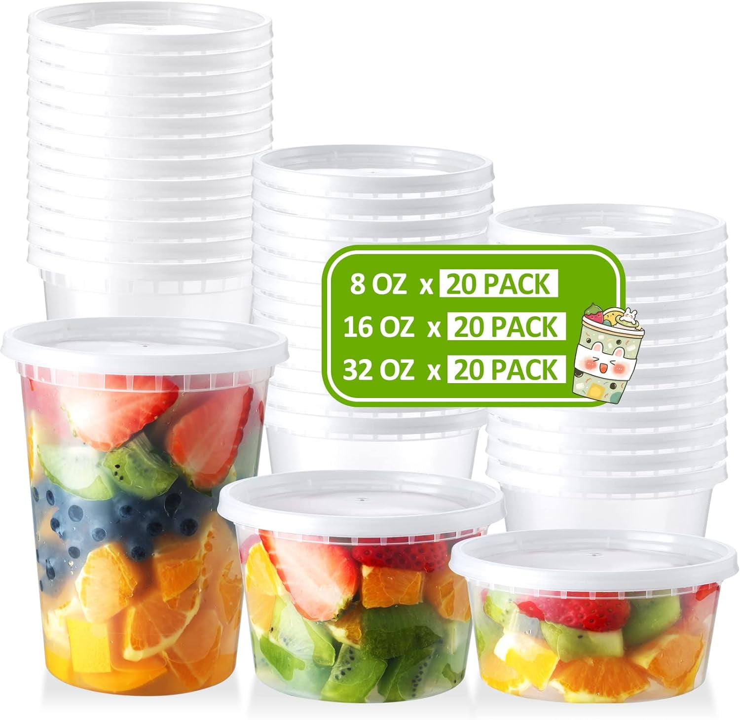 Set: Each package of NEEBAKE soup containers with lids includes 20 set ...