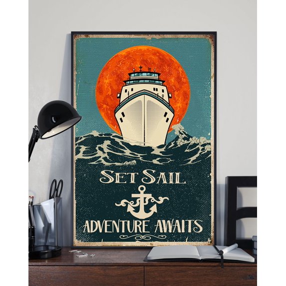 Set sail adventure awaits poster 24 x 36 Inch Poster - Walmart.com