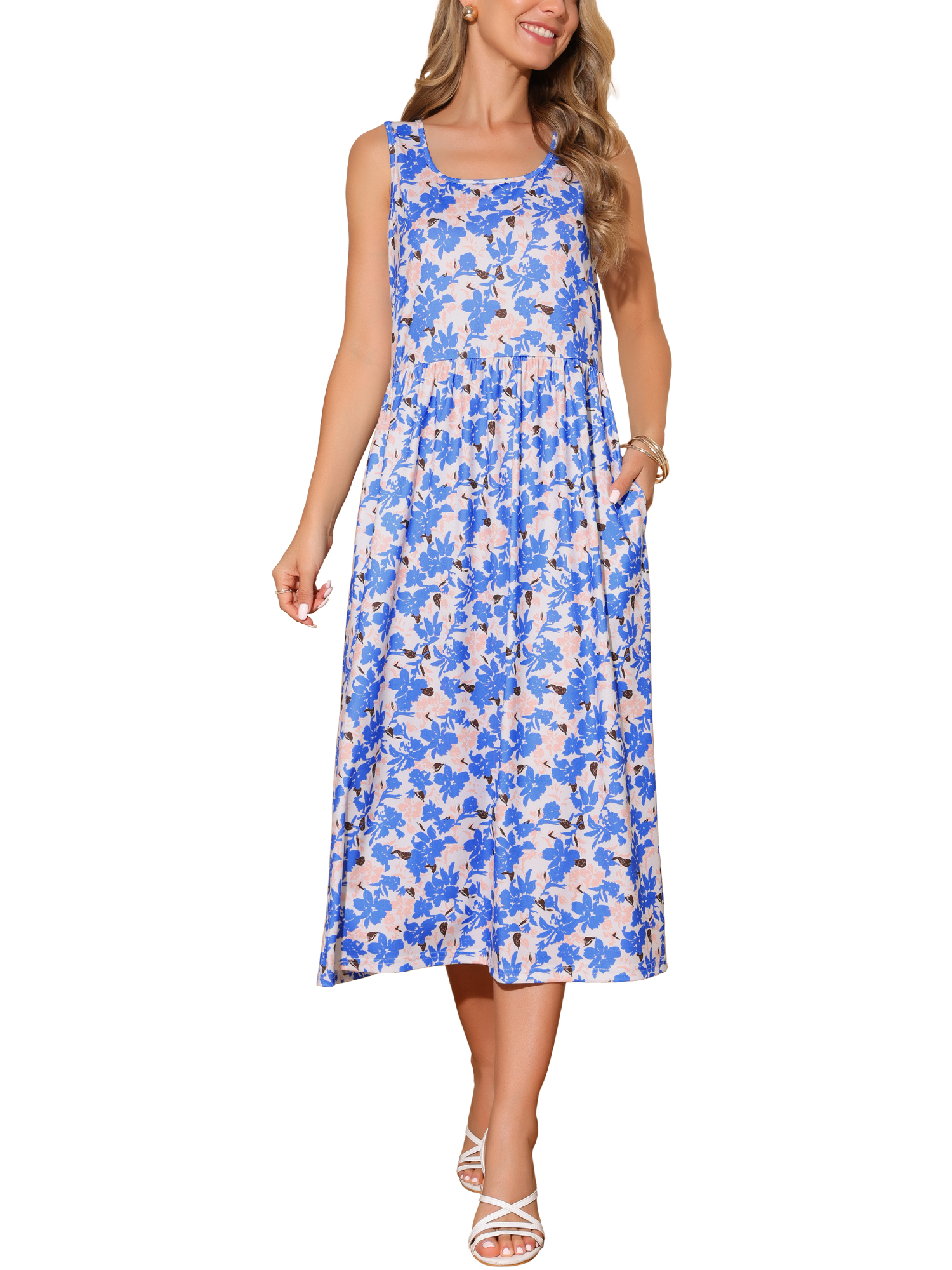 Seta T Women's Summer Dresses Sleeveless Sundresses Beach Boho Vintage ...