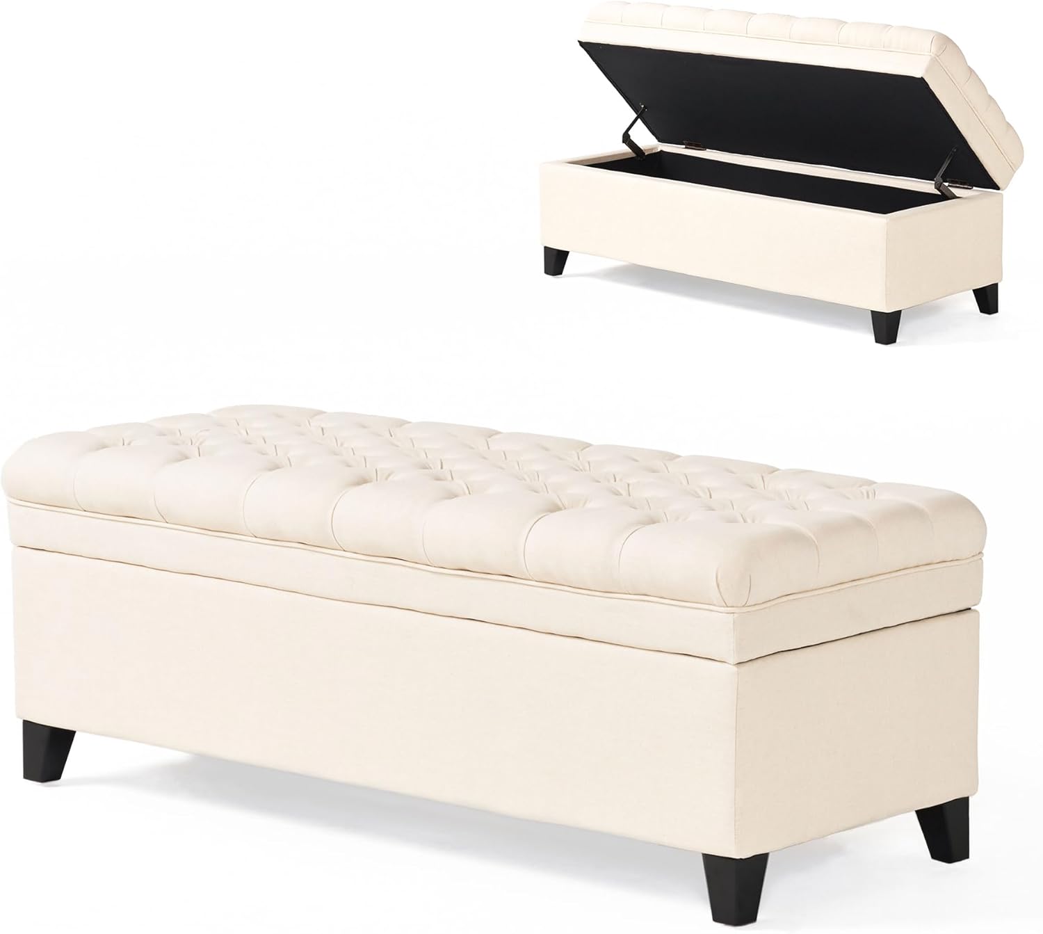 Setawix Linen Storage Benches for Bedroom,50" Bed End with Storage ...
