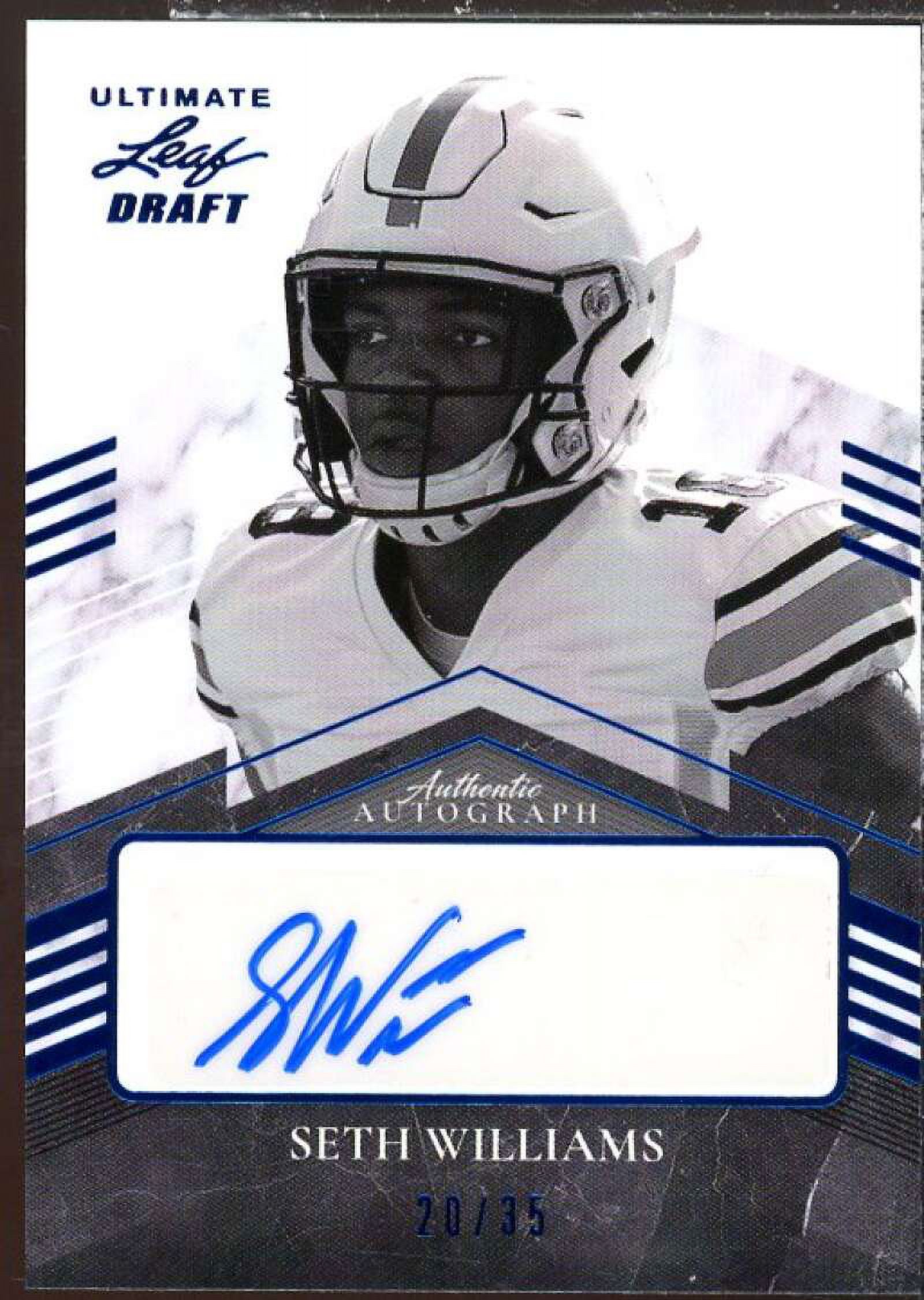 Seth Williams Rookie Card 2021 Leaf Ultimate Draft Navy #SW2 - Walmart.com