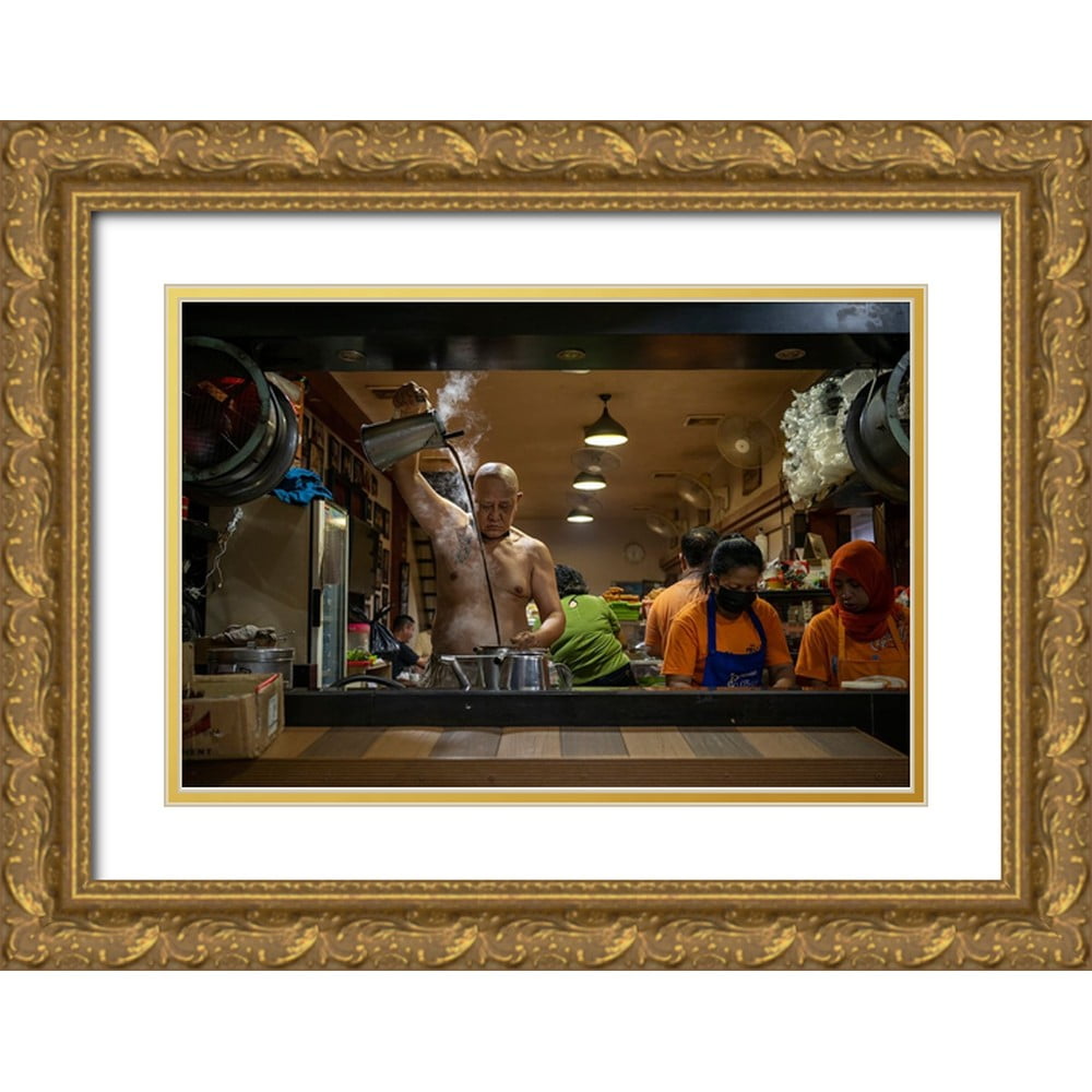 Setiadi, Ajar 24x17 Gold Ornate Wood Framed with Double Matting Museum Art Print Titled ...