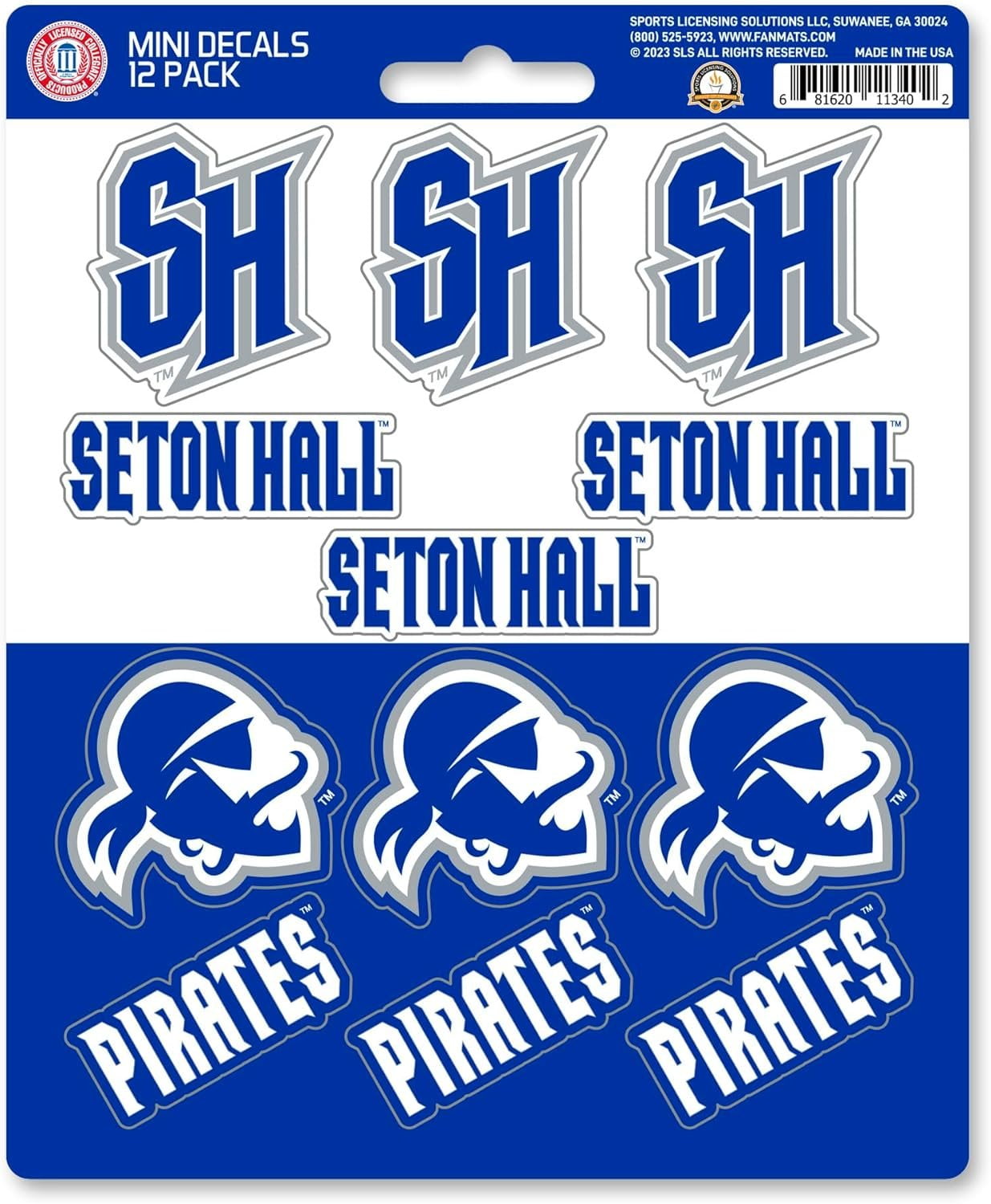 Seton Hall University Pirates 12-Piece Mini Decal Sticker Set, 5x6 Inch ...