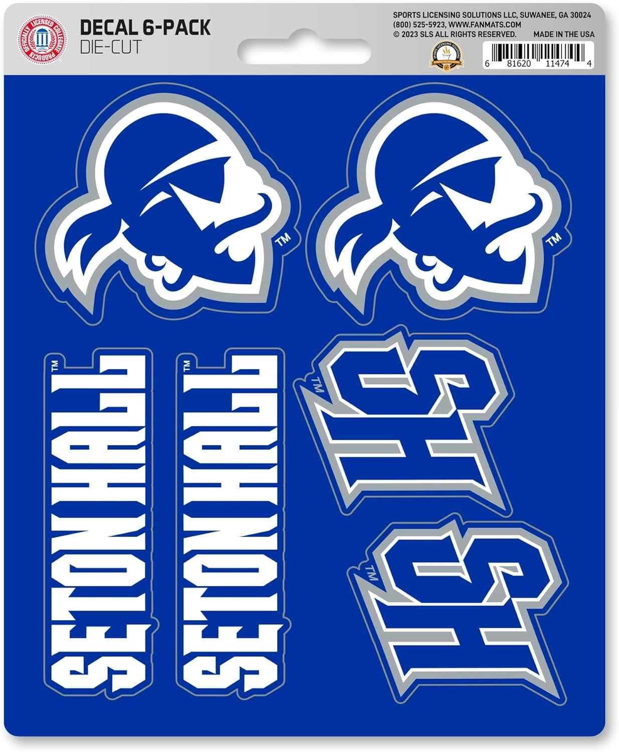 Seton Hall University Pirates 6-Piece Decal Sticker Set, 5x6 Inch Sheet ...