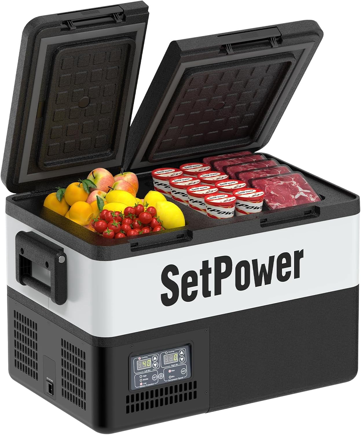 Setpower PT35 Dual Zone 12V Refrigerator, 35L Split Compartment Design ...
