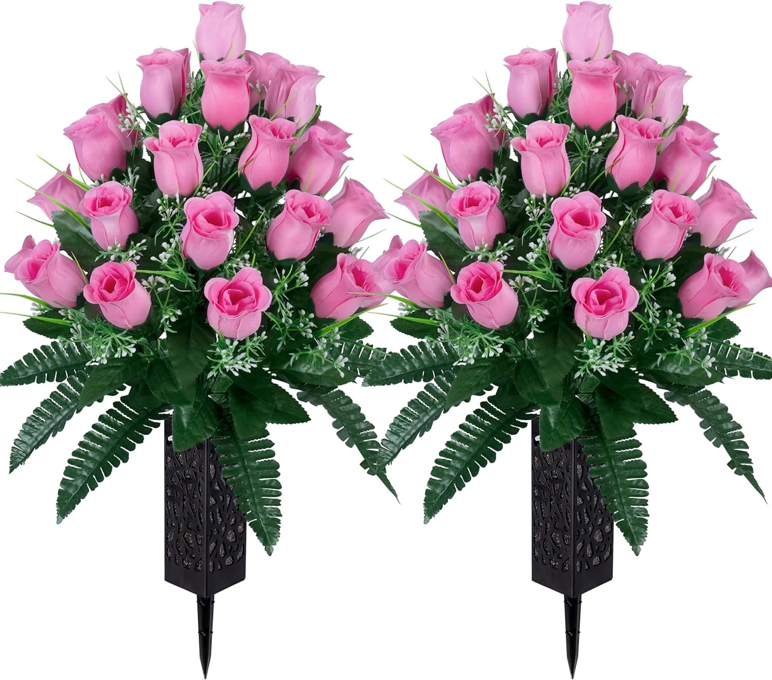 Sets Artificial Cemetery Flowers,Outdoor Grave Decorations Roses ...