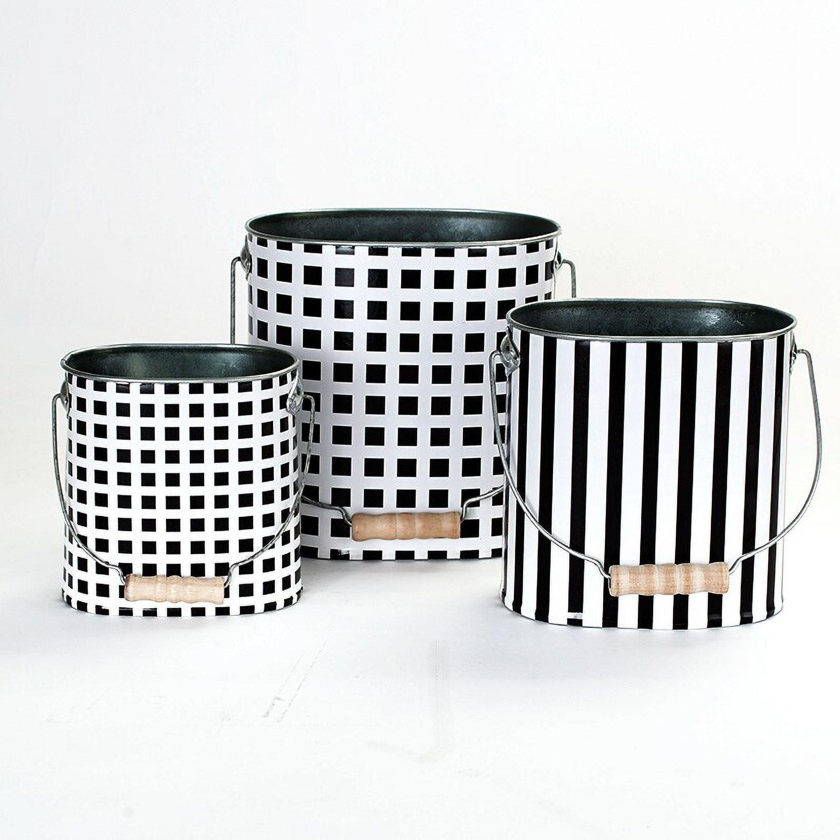 Sets of 3 Decorative Metal Buckets - Neutral - Walmart.com