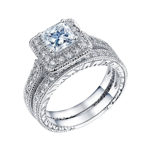 Sets of Two Matching Ring Sets for Couples Fashion Jewelry for Women ...