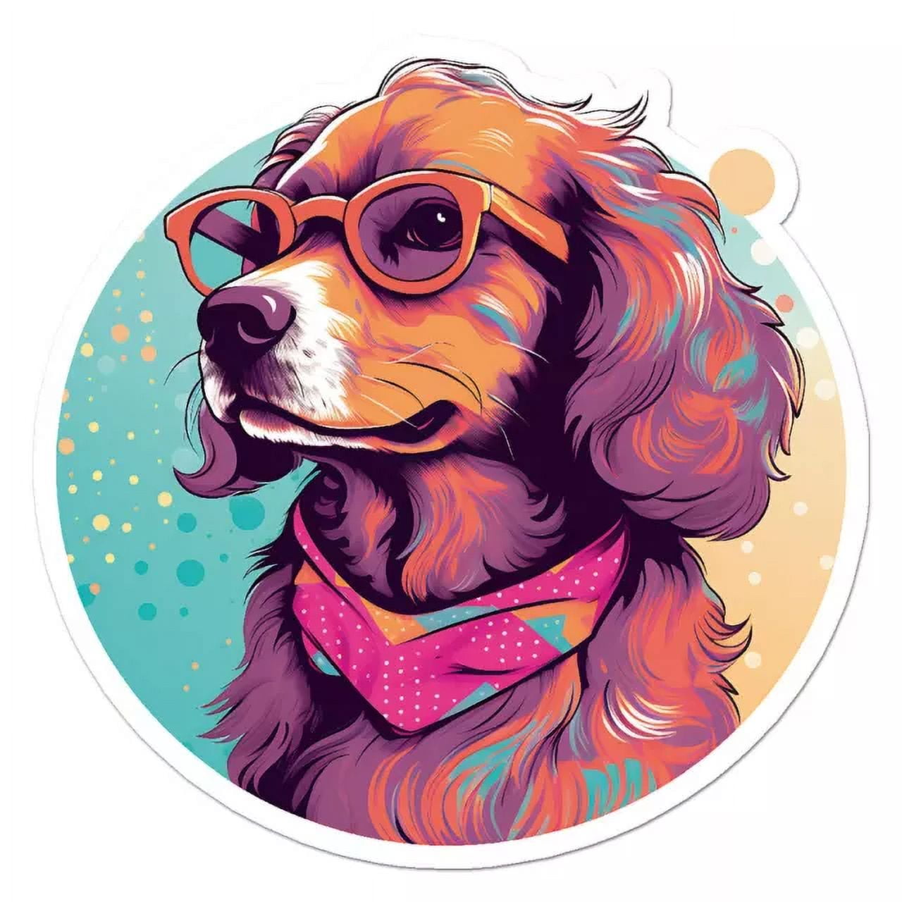 Setter Dog Puppy Glasses Sticker Phone Decal Water Bottle Stickers Car ...
