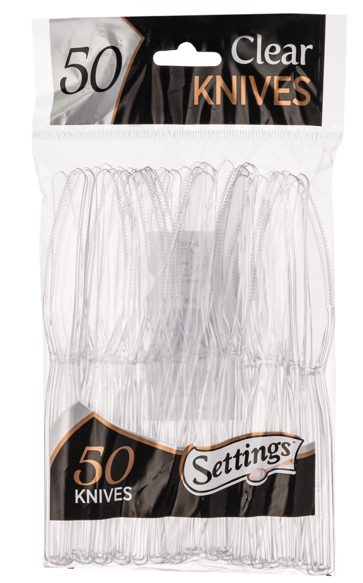 Settings [50 Count] Plastic Clear Knives, Heavyweight Disposable ...