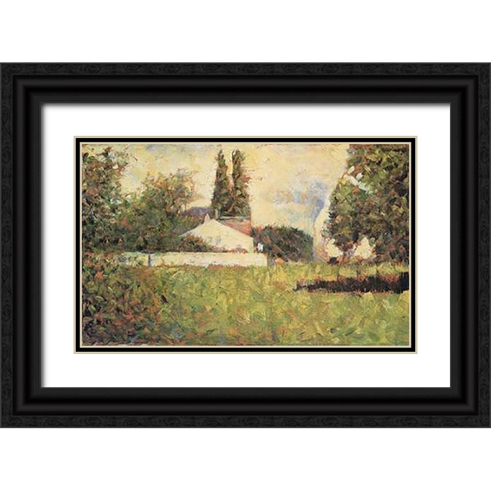 Seurat, Georges 14x10 Black Ornate Wood Framed with Double Matting ...
