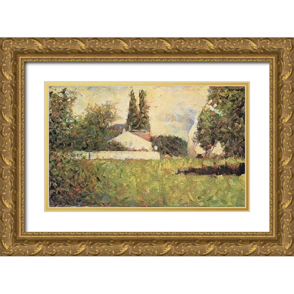 Seurat, Georges 32x21 Gold Ornate Wood Framed with Double Matting ...