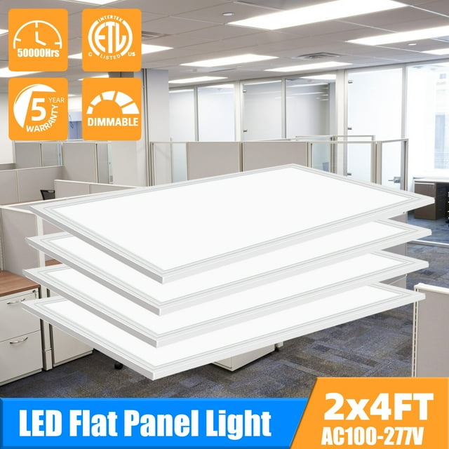 Seuron 2x4 ft LED Panel Light Fixtures,4Pack,5000k White,7800lm,Drop ...