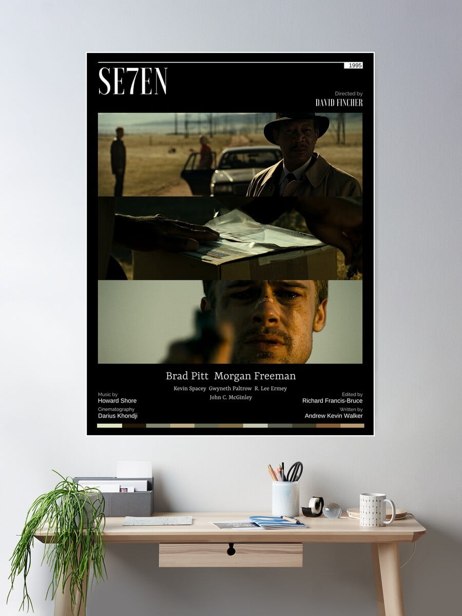 Seven - Alternate Minimalist Film Poster David Fincher Movie Brad Pitt ...