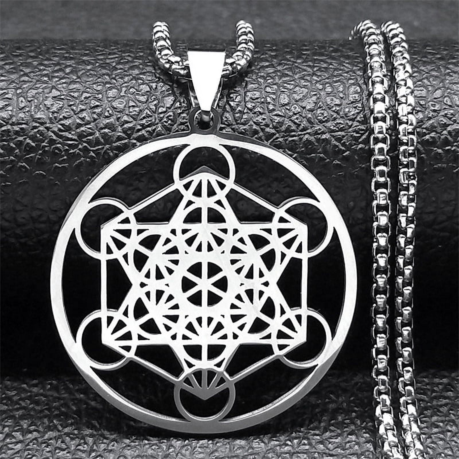 Seven Archangels Amulet 14K White Gold Necklaces Men Seal of Solomon ...