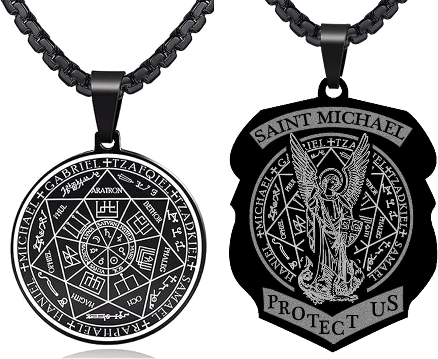 Seven Archangels Pendant Necklace For Men Women Protection Amulet ...