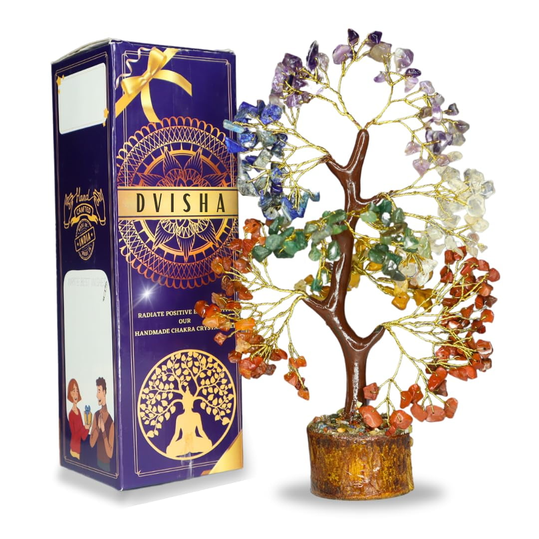 Seven Chakra Crystal Tree of Life, 7 Healing Crystals Wire Bonsai, Feng ...