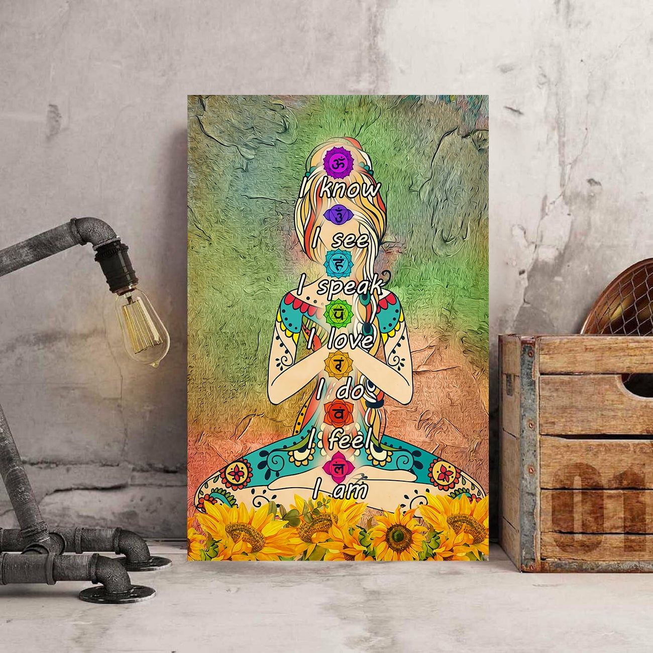 Seven Chakra Girl Yoga Poster 24 x 36 Inch Poster - Walmart.com