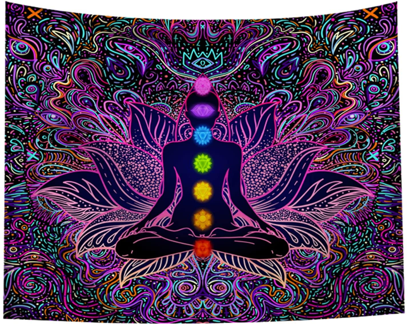 Seven Chakra Tapestry - Bohemian Mandala Yoga Meditation Wall Hanging ...