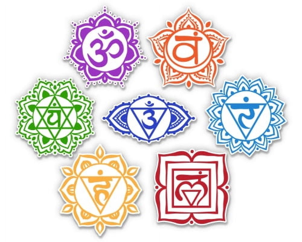 Seven Chakras - 3" Each Vinyl Stickers - For Car Laptop I-Pad ...