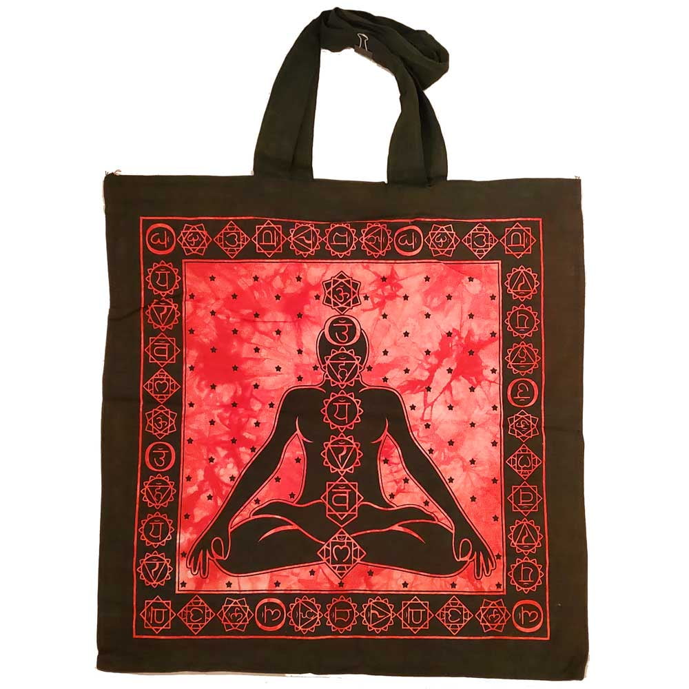 Seven Chakras Avatar Meditation Tie Dye Market Tote Bag Canvas Graphic ...