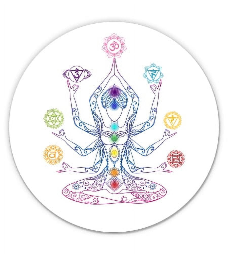Seven Chakras Yoga - 5" Vinyl Sticker - For Car Laptop I-Pad ...