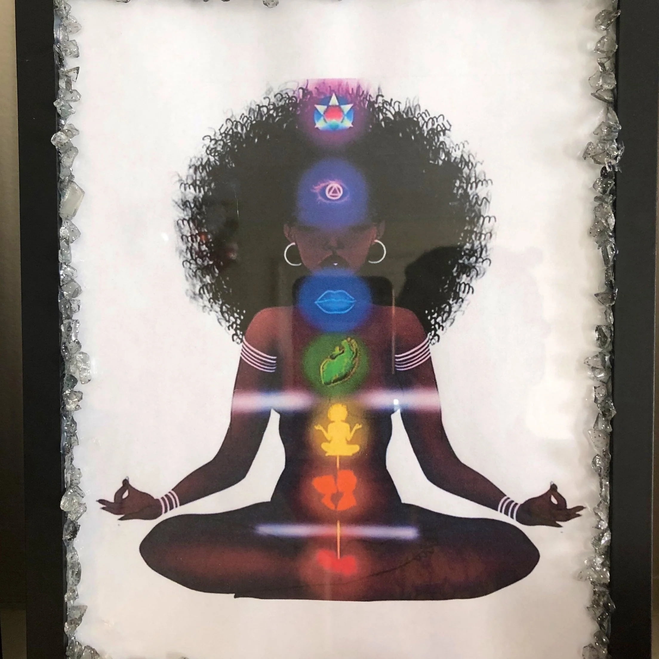 Seven Chakras art - Black Girl Yoga Framed - Walmart.com