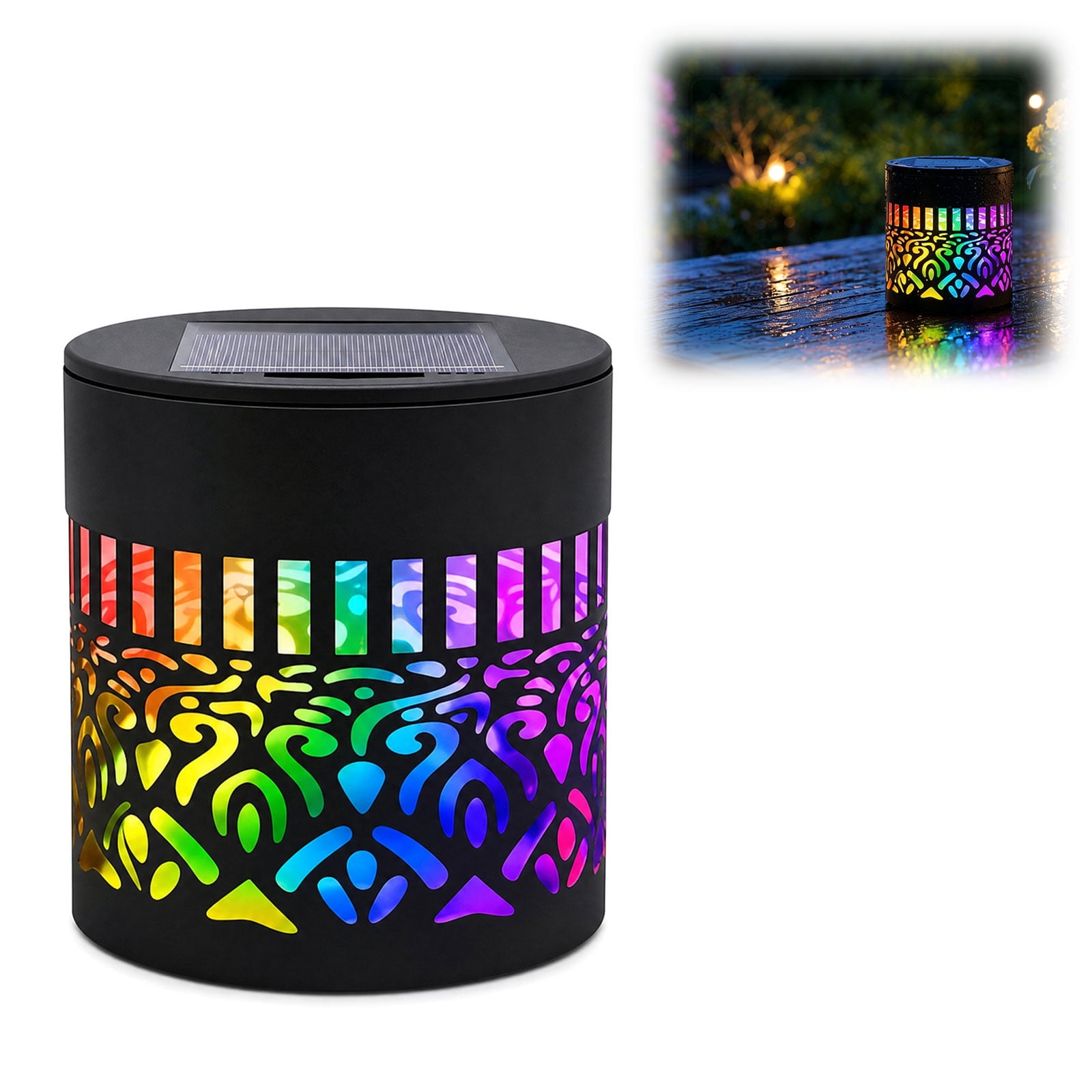 Seven-Color Solar Mandala Projection Wall Light – Waterproof Metal ...