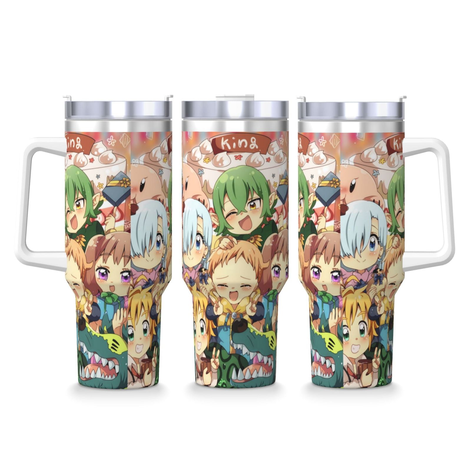 The Seven Deadly Sins 40 OZ Ice Bully Cup with Handle Straw Lid, Double ...