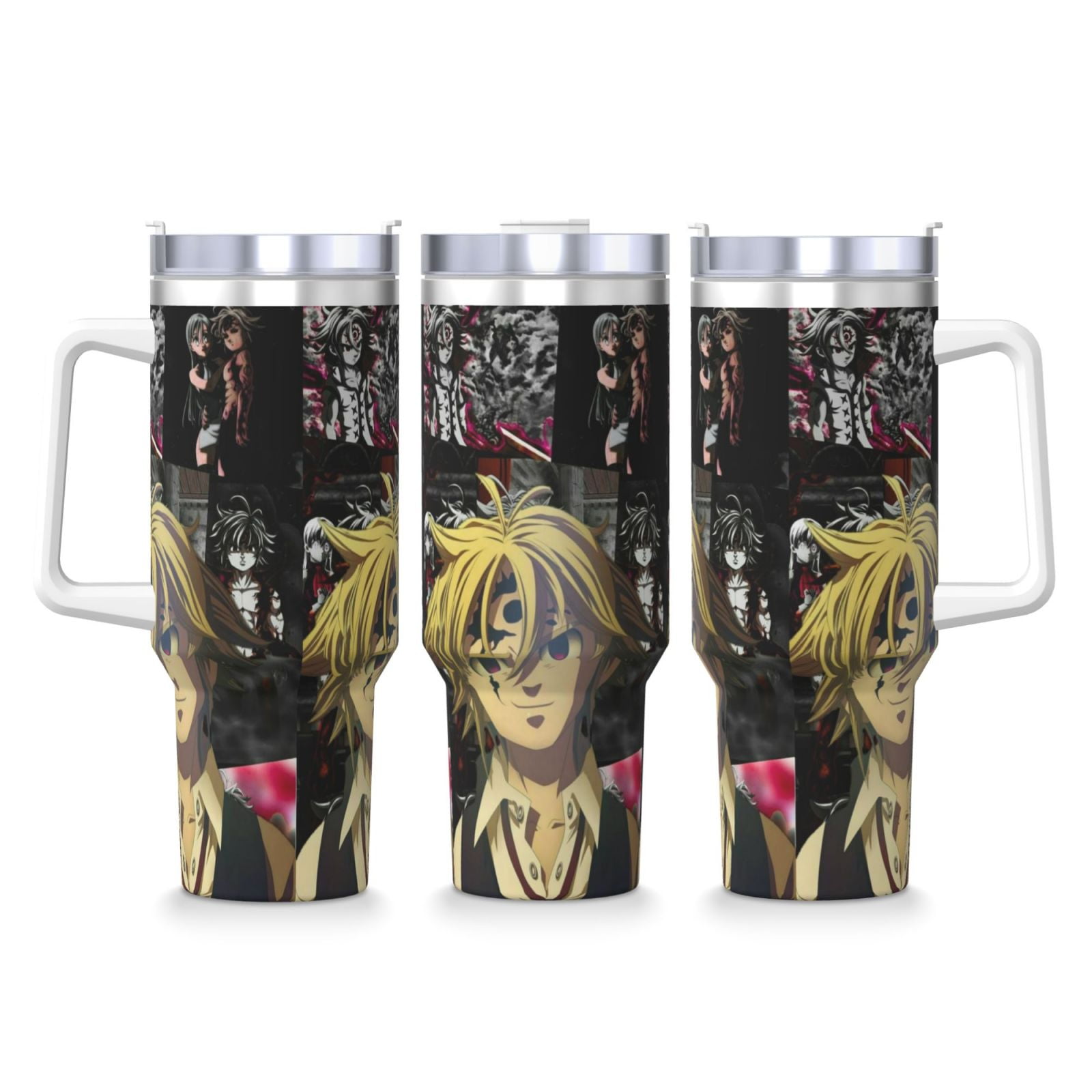 The Seven Deadly Sins 40 OZ Ice Bully Cup with Handle Straw Lid, Double ...