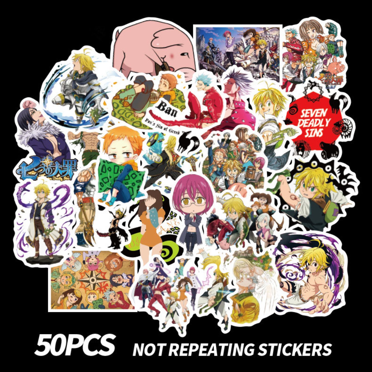 Seven Deadly Sins 50pcs Japanese Anime Graffiti Stickers Car Sticker ...