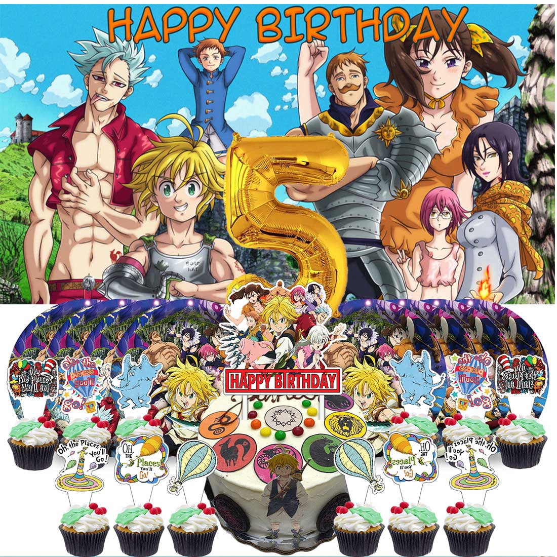 Seven Deadly Sins Balloons Party Supplies 5th Decor Tableware Birthday ...